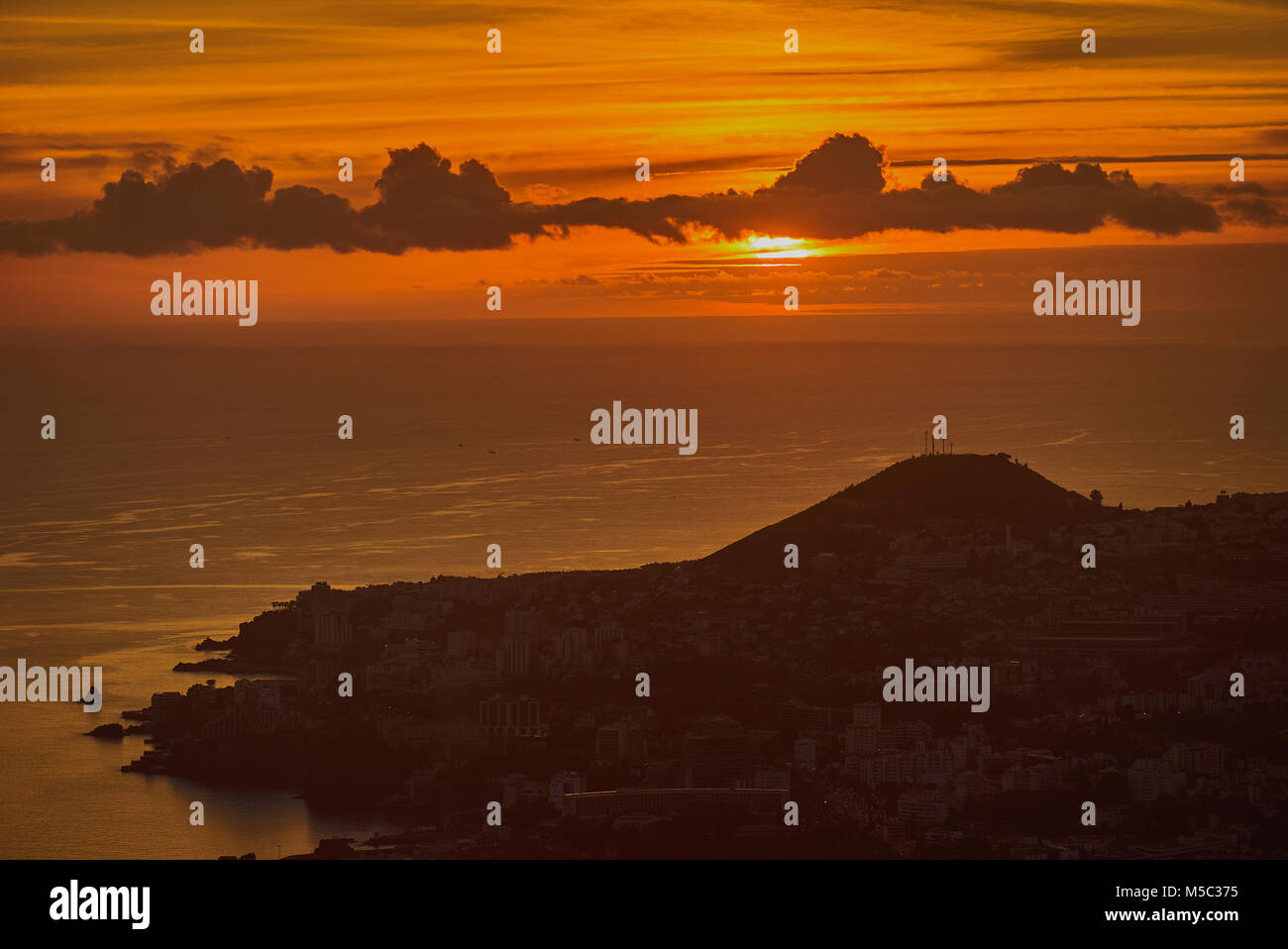 Sunset on Madeira Island Stock Photo - Alamy