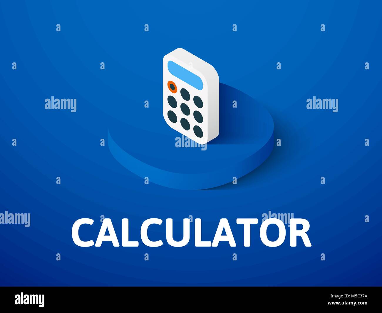 Calculator isometric icon, isolated on color background Stock Vector ...