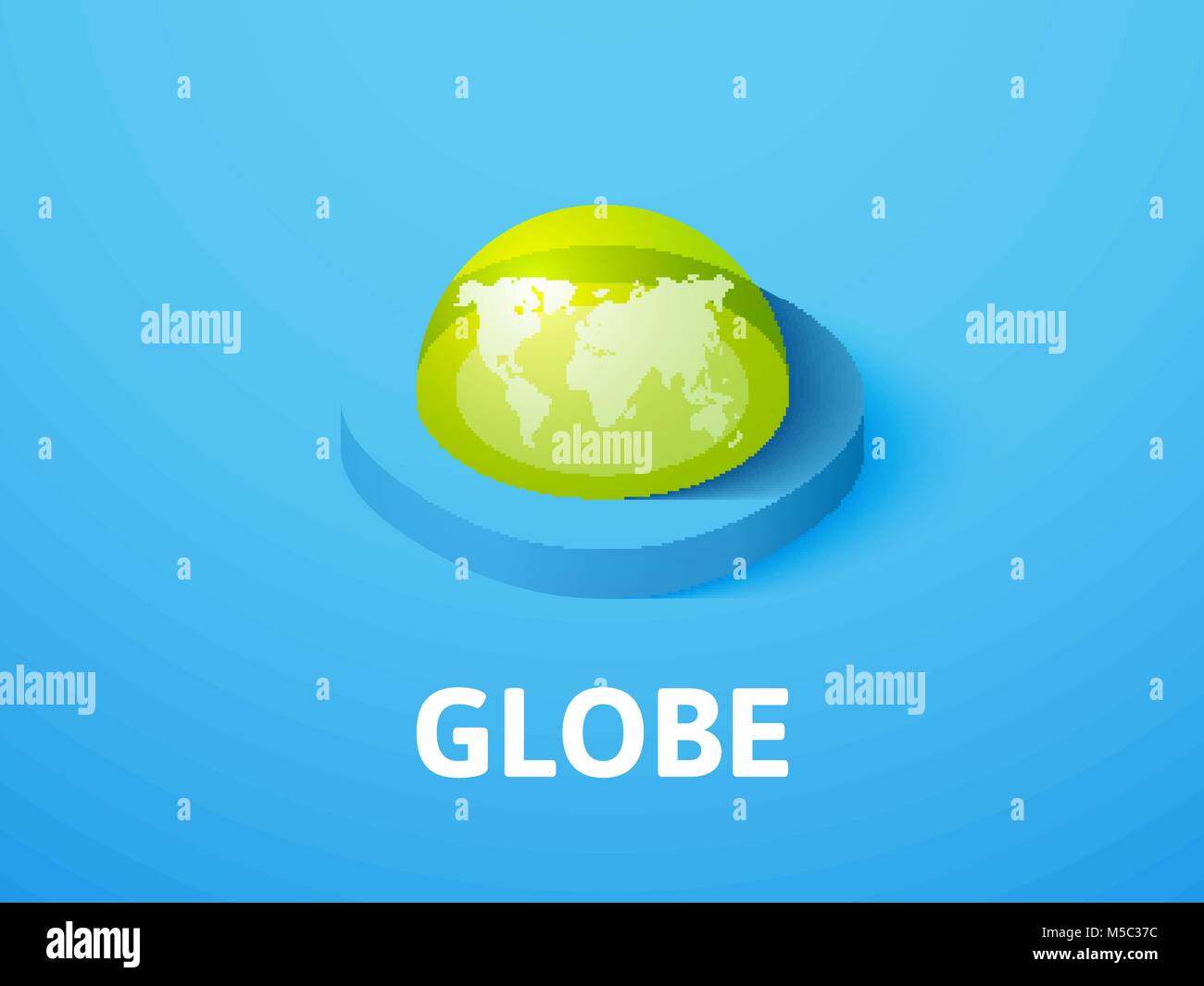 Globe isometric icon, isolated on color background Stock Vector Image ...