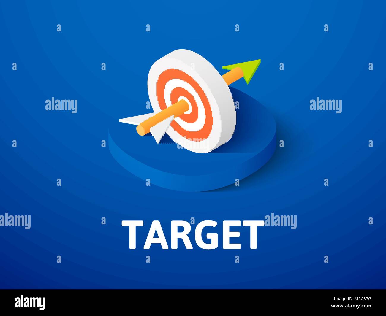 Target isometric icon, isolated on color background Stock Vector Image ...
