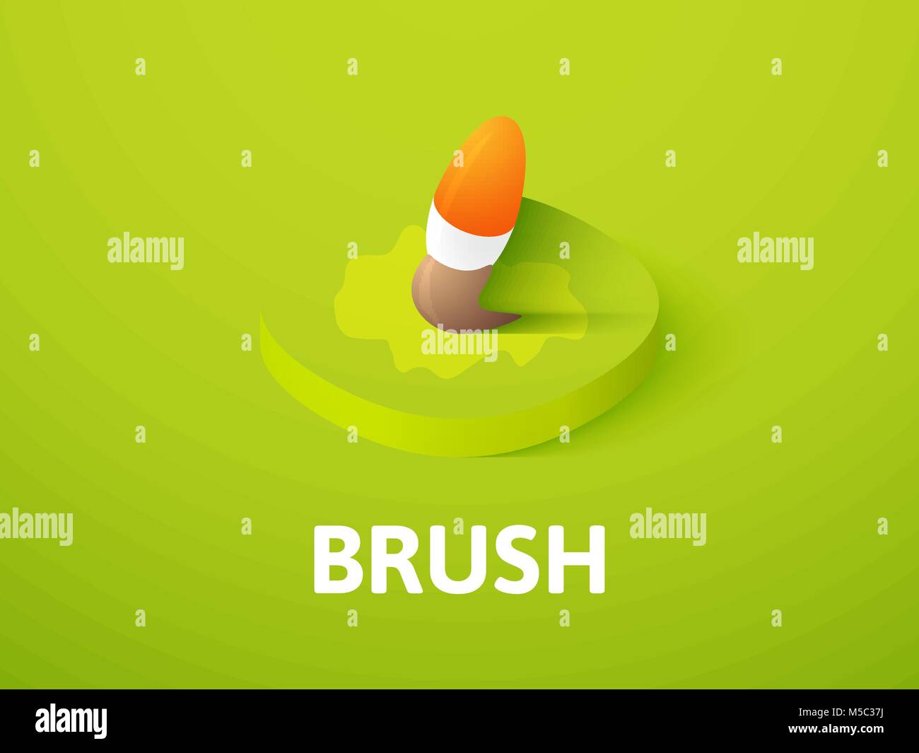 Brush isometric icon, isolated on color background Stock Vector Image ...