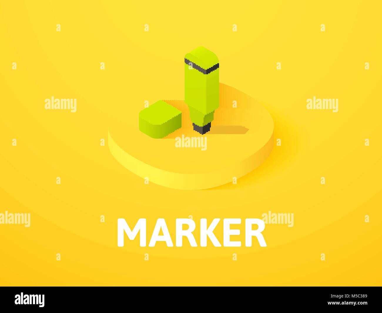 Marker isometric icon, isolated on color background Stock Vector Image ...
