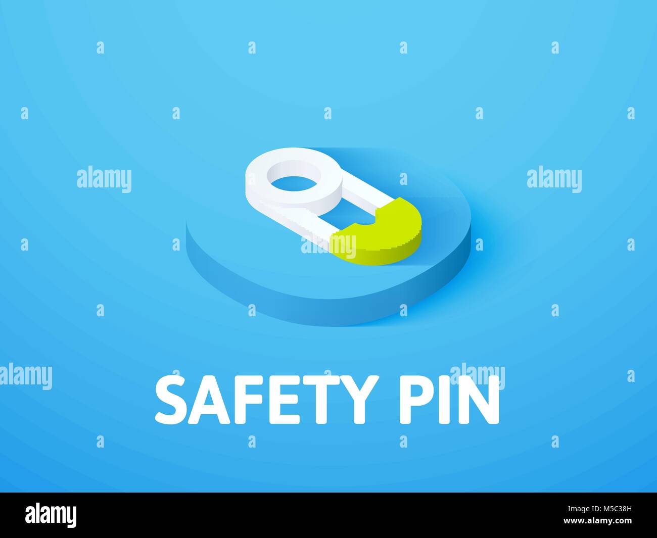 Safety pin isometric icon, isolated on color background Stock Vector ...