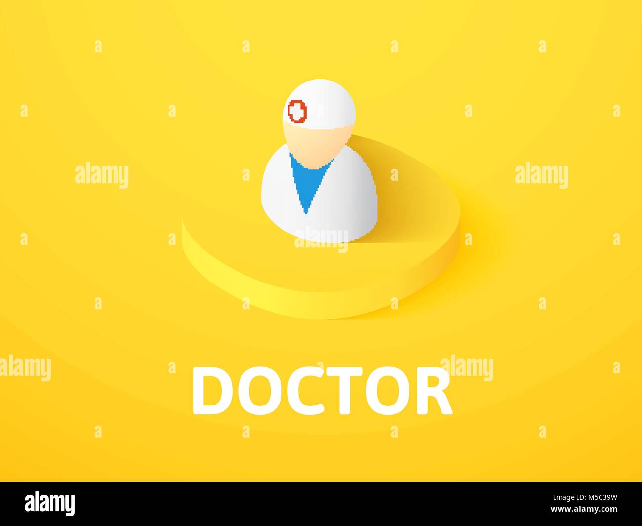Doctor isometric icon, isolated on color background Stock Vector Image ...