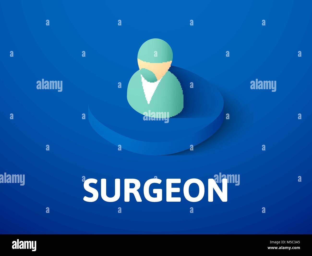 Surgeon isometric icon, isolated on color background Stock Vector Image ...