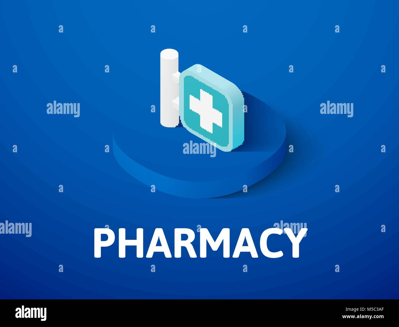 Pharmacy isometric icon, isolated on color background Stock Vector ...