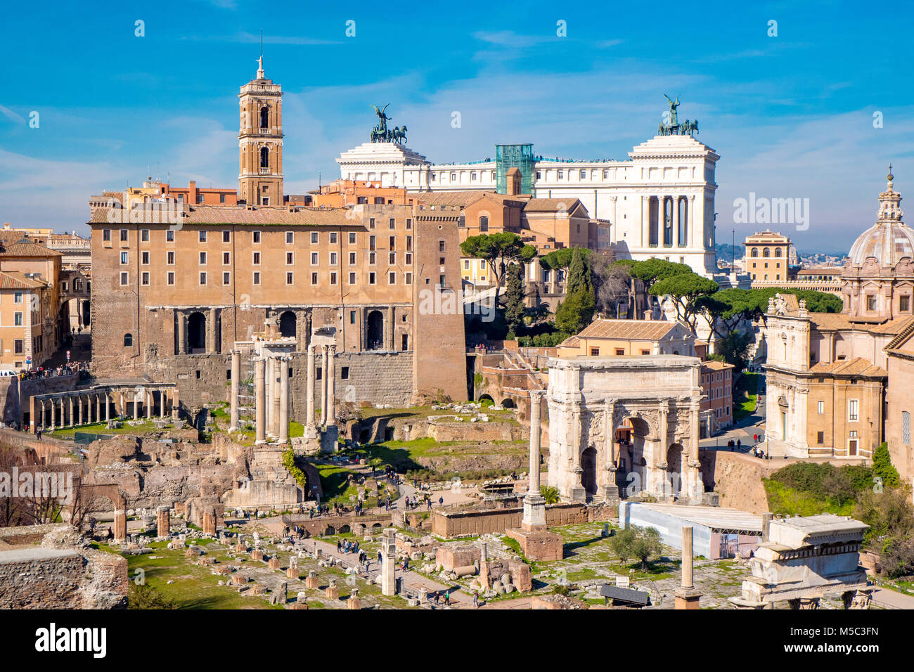 The ancient ruins of the Roman Forum in Rome, Italy Stock Photo - Alamy