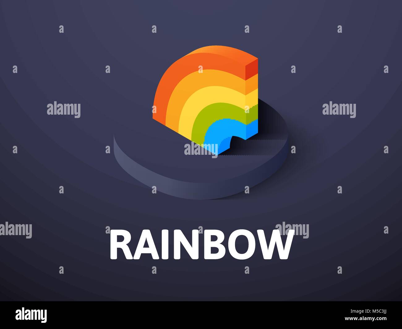Rainbow isometric icon, isolated on color background Stock Vector Image ...
