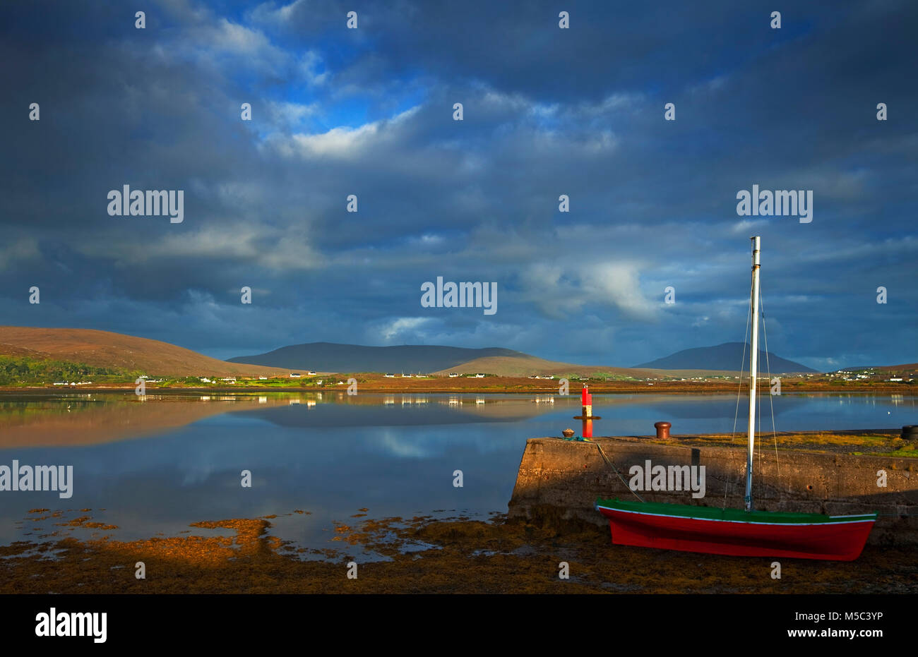 Looking across Achill Sound to Achill Island, County Mayo, Ireland ...