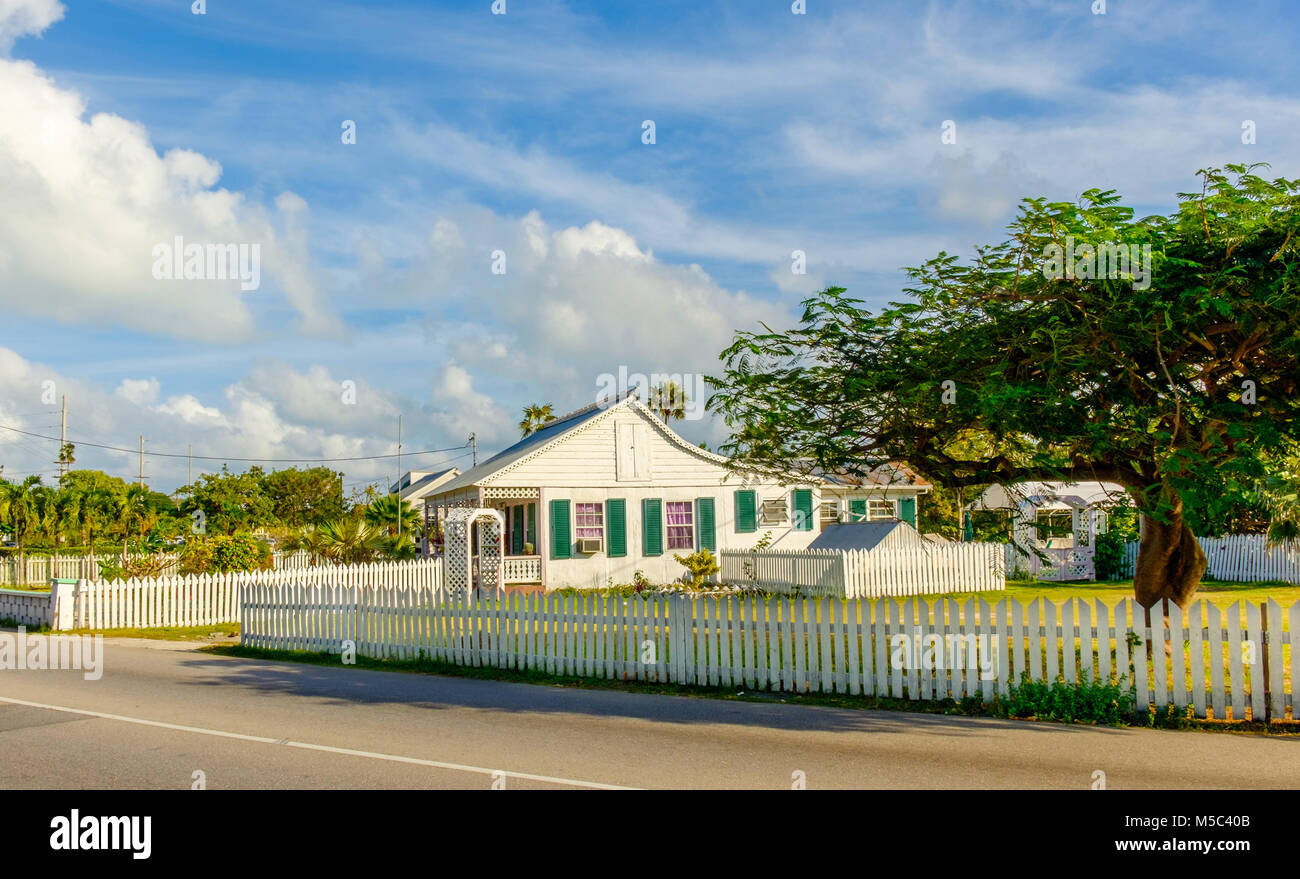 Grand Cayman, Cayman Islands, Caribbean-style house with a front garden ...