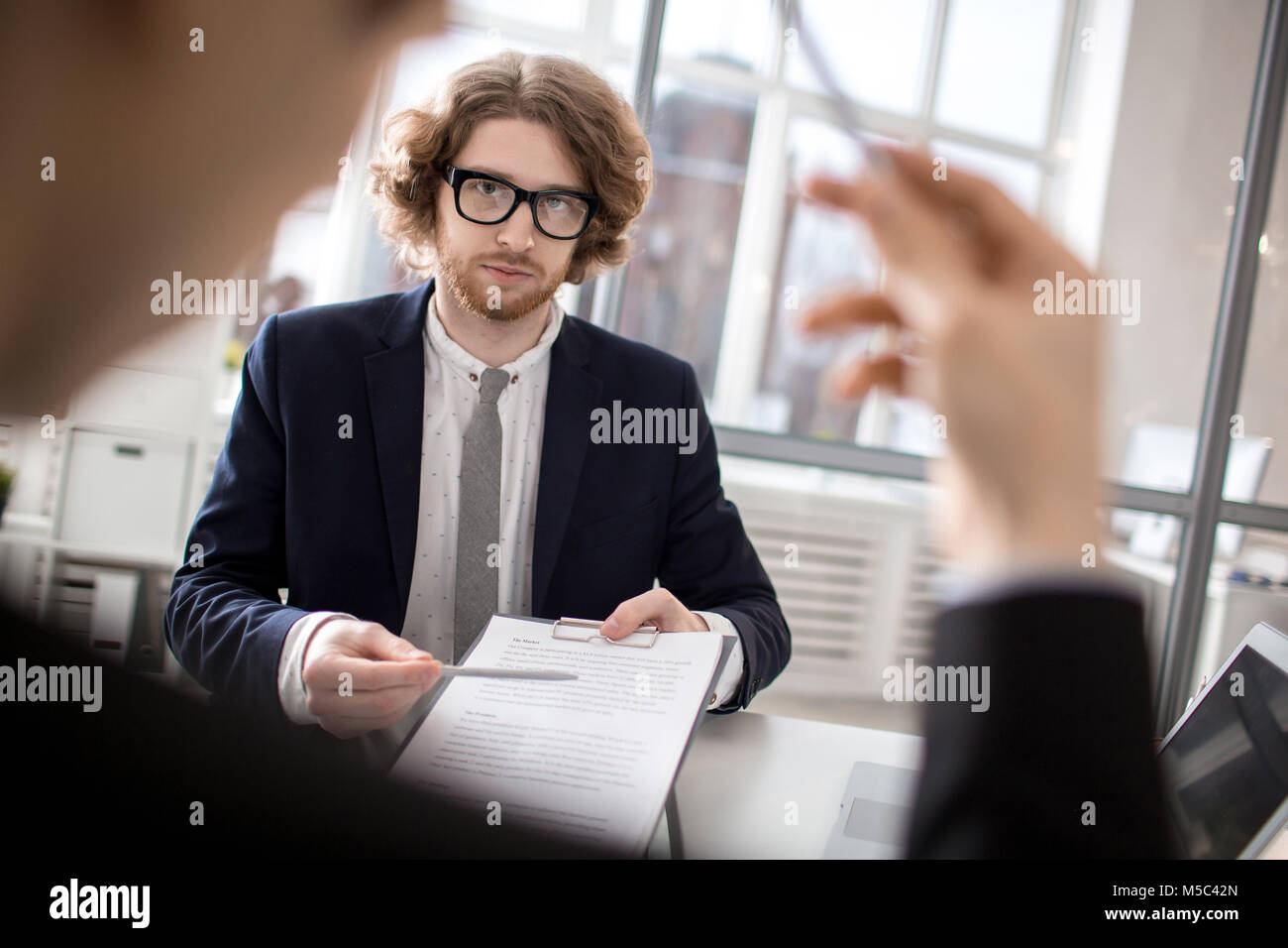Pointing at text Stock Photo - Alamy