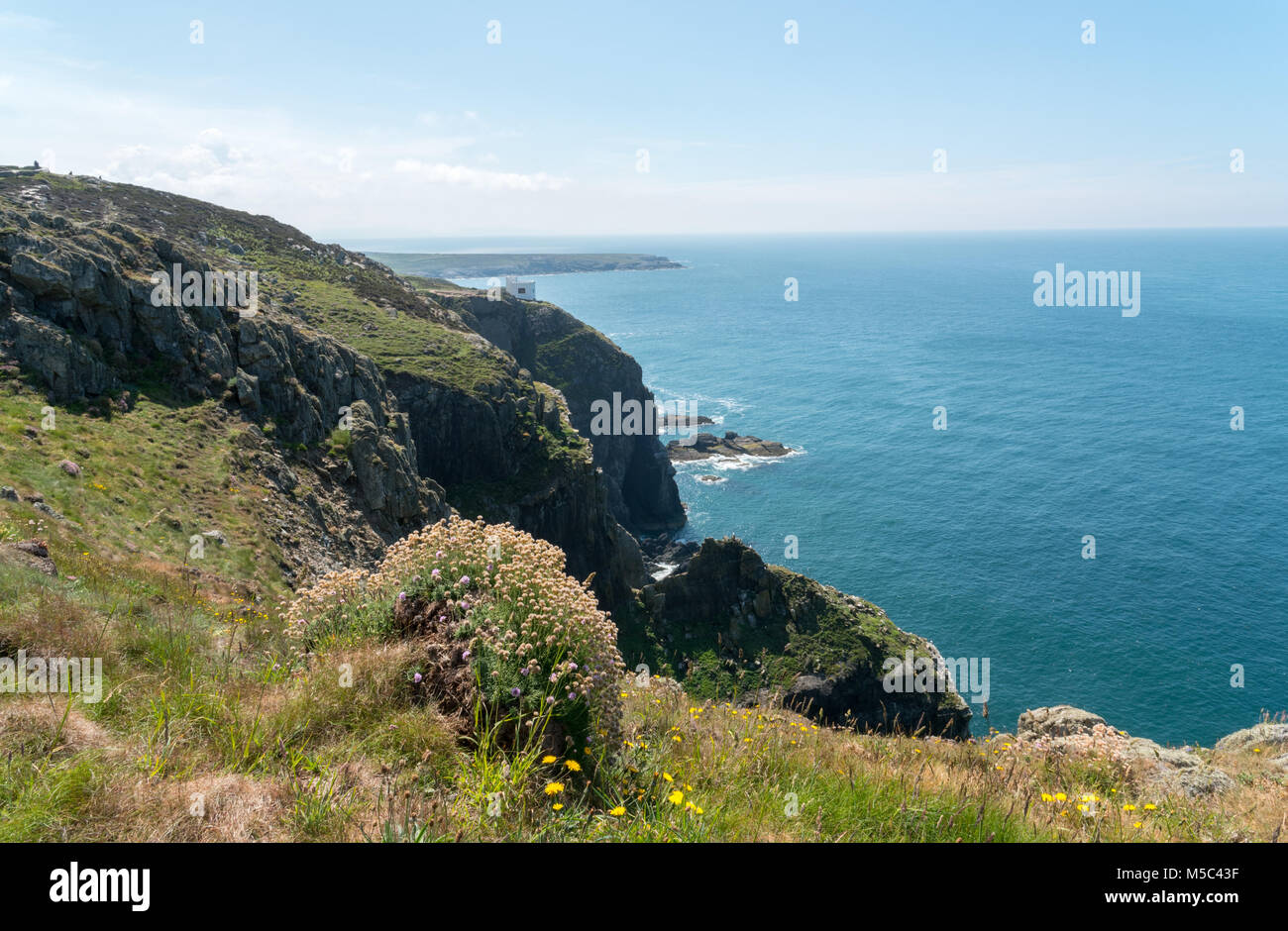 Ellins Tower perched on the edge of South Stack Cliffs, Anglesey, North ...