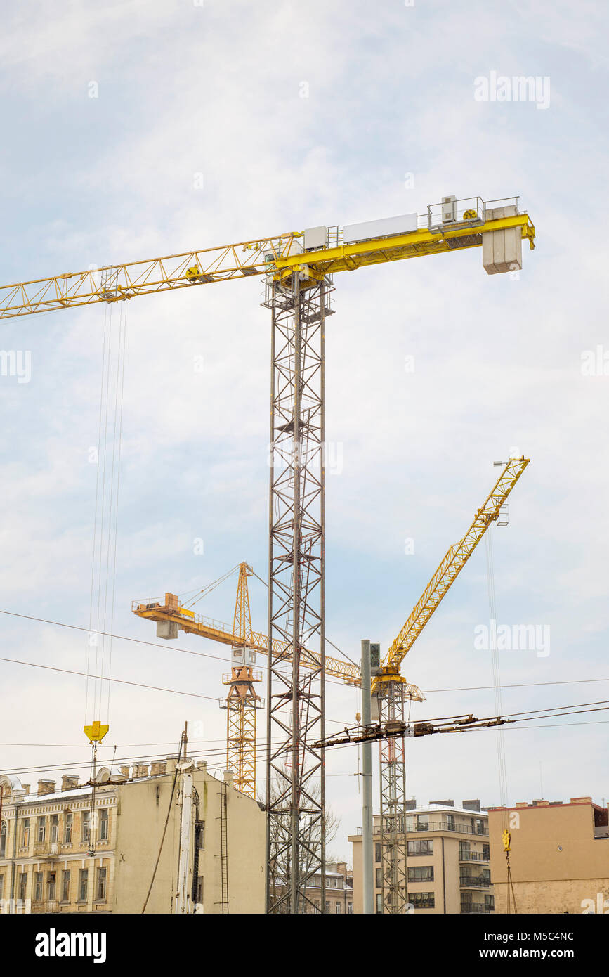construction site, building and cranes Stock Photo - Alamy