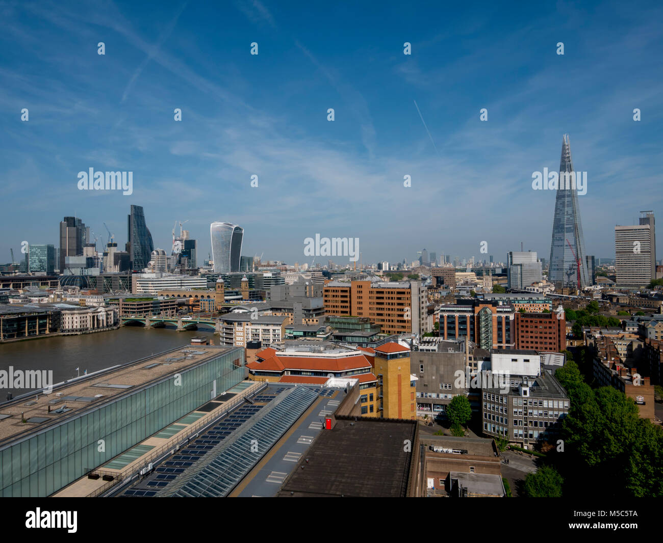 europe, UK, England, London, City skyline from Tate Switch Stock Photo ...