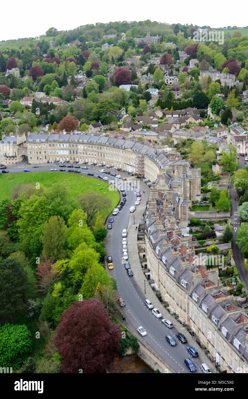 Aerial view of Lansdown Crescent, one of the finest examples of ...