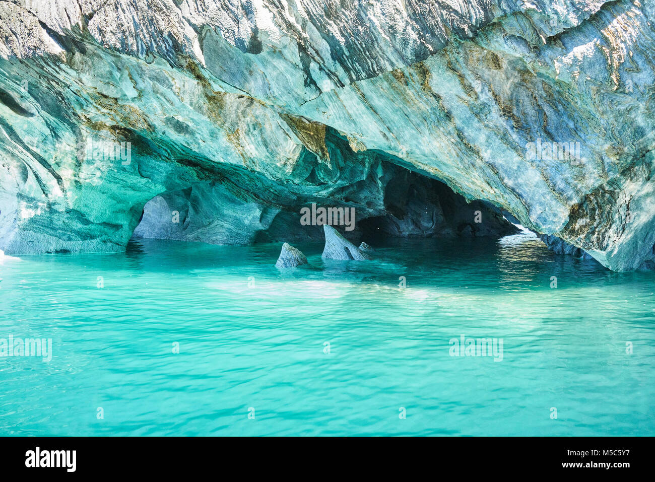 The Marble Caves of Patagonia, Chile. Turquoise colors and splendid ...