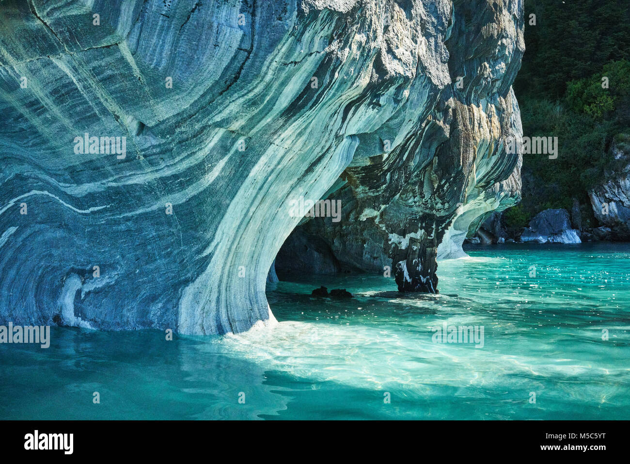 The Marble Caves of Patagonia, Chile. Turquoise colors and splendid ...