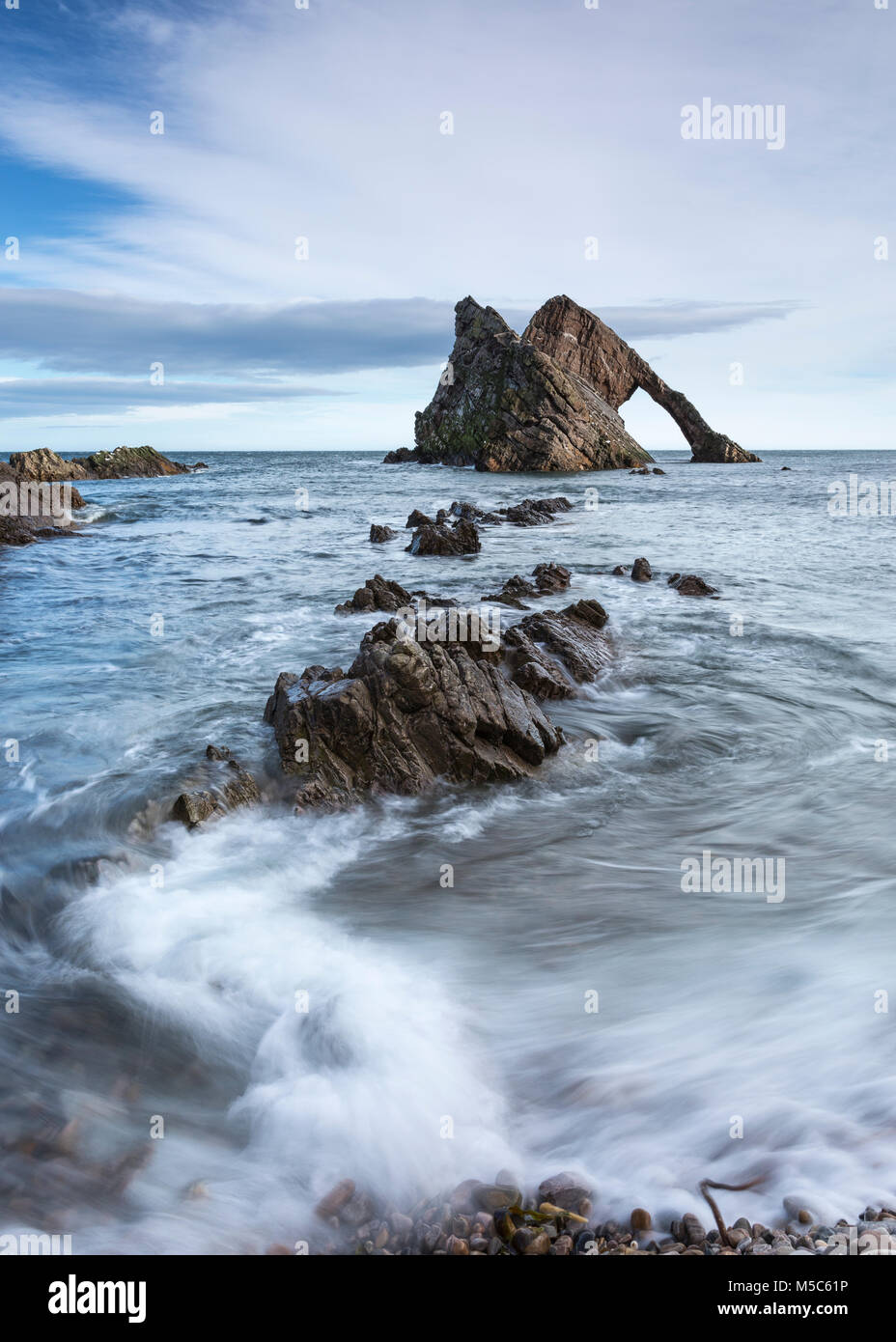 Bow Fiddle Rock, near Portknockie, Moray, Scotland Stock Photo - Alamy