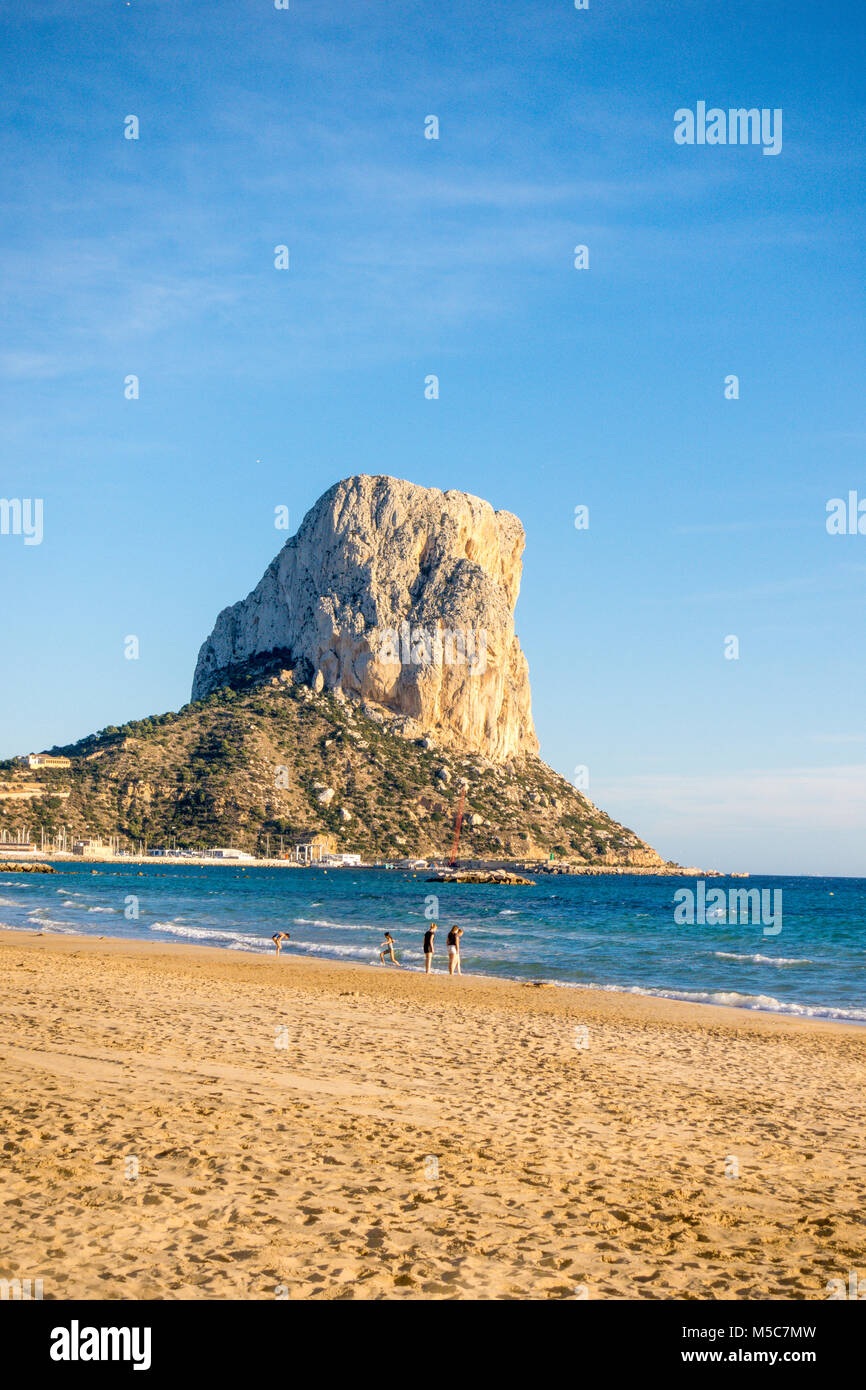 The Penon de Ifach rock, a symbol of the Costa Blanca in Calpe, Spain ...