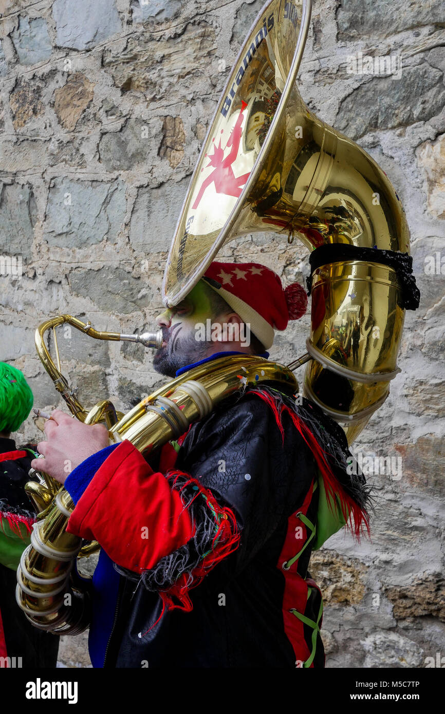 Traditional carnival in Evolene, Val d'Herens, Valais, Swiss Stock ...