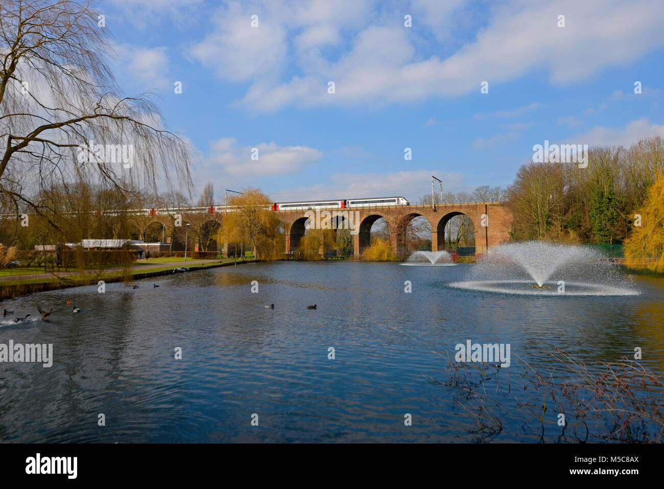 Greater Anglia Abellio train Driving Van Trailer DVT Mark 3 crossing ...