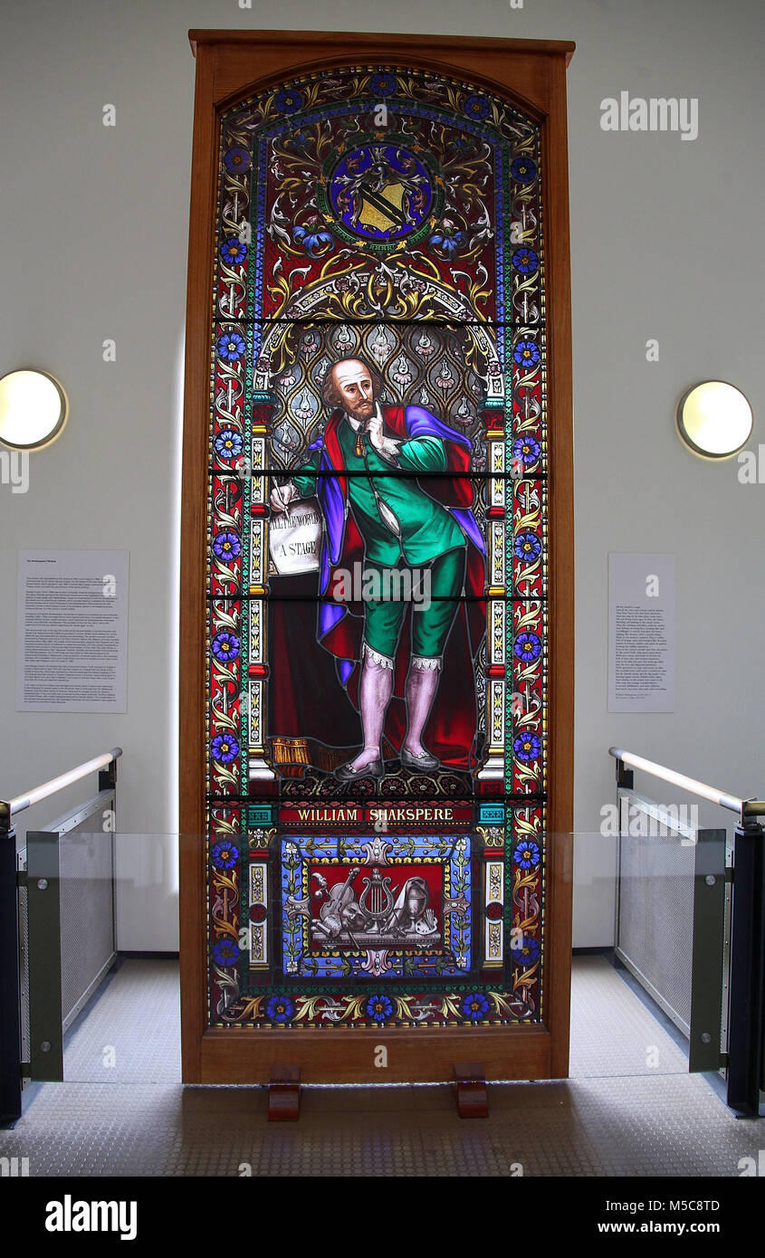 The Shakespeare Window on display at the State Library of Victoria in ...