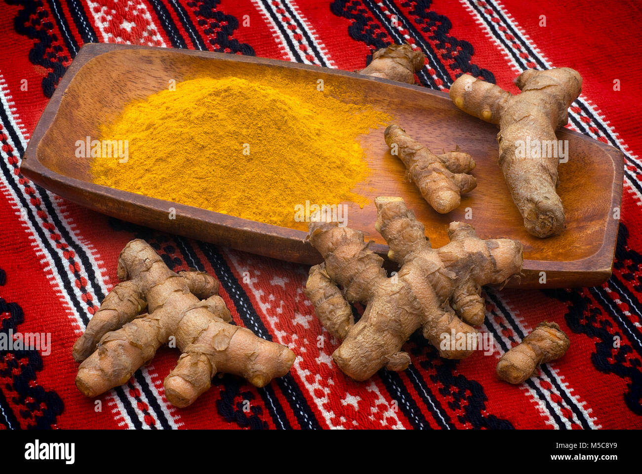 Turmeric (Curcuma longa) is a tropical plant in the same family as ...