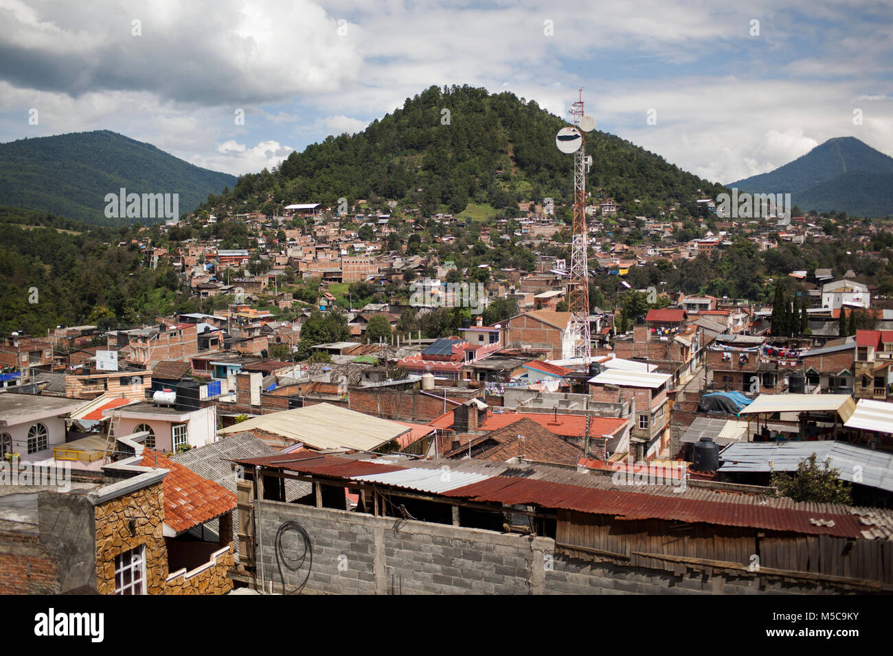A view of Cheran, Michoacan, Mexico during the fall fiesta on Sunday ...