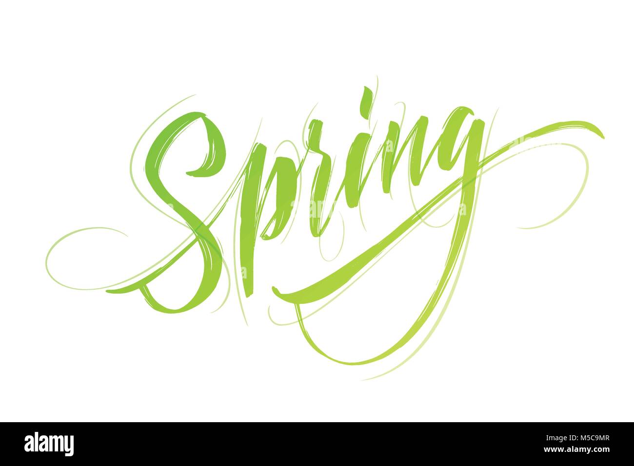 Spring handwritten lettering. Beautiful modern calligraphy. Isolated on ...