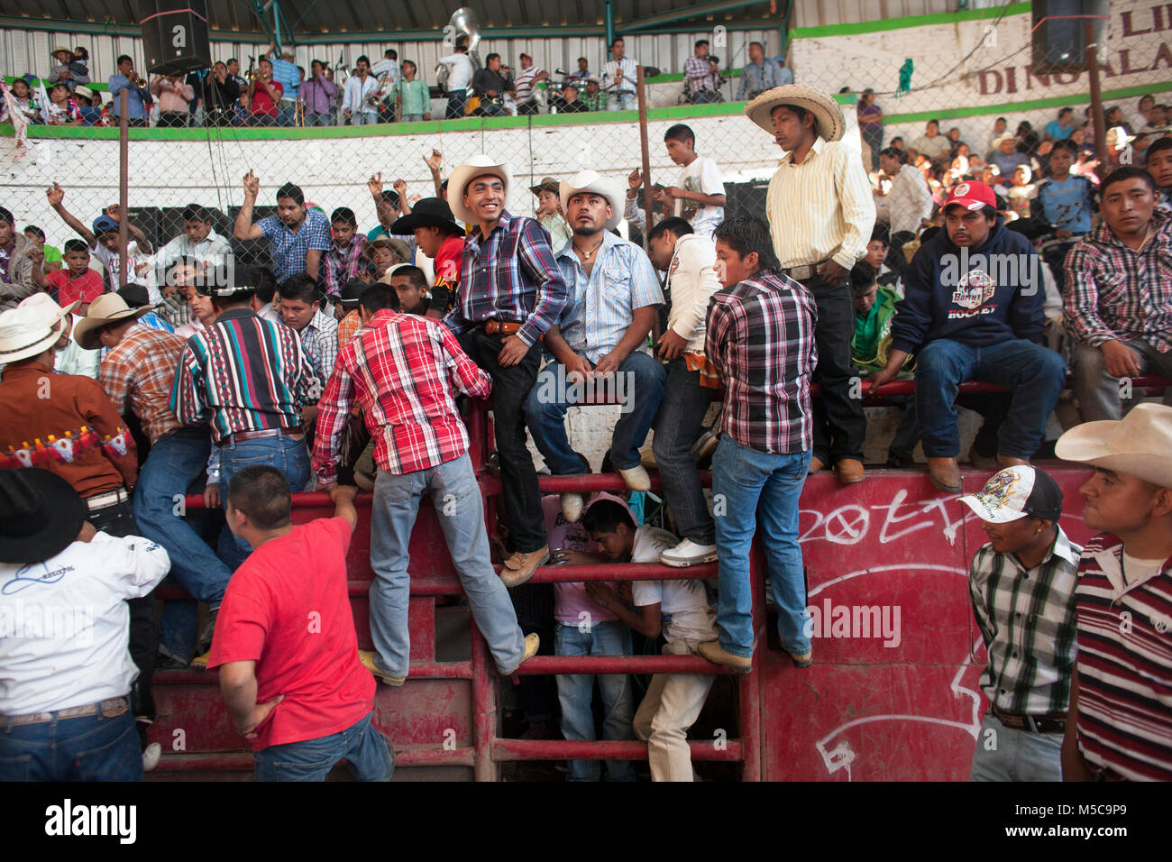 People attend the fall fiesta rodeo in Cheran, Michoacan, Mexico on ...