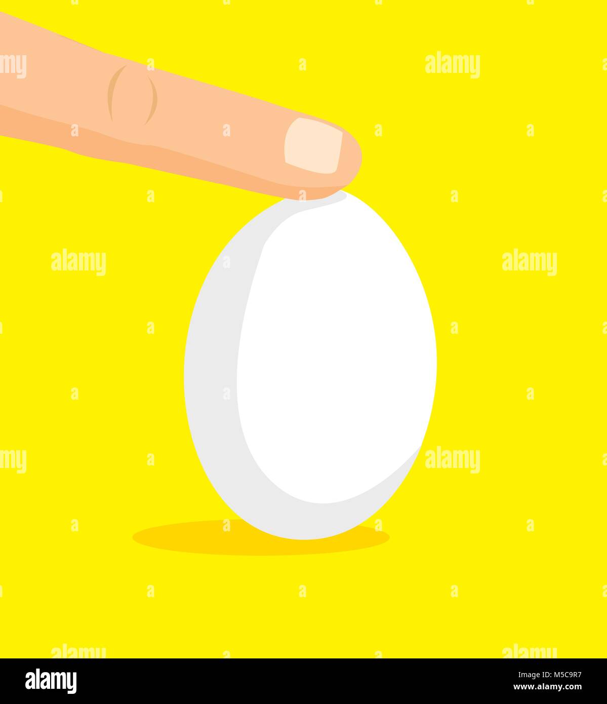 Cartoon illustration of human hand or finger balancing an egg Stock ...