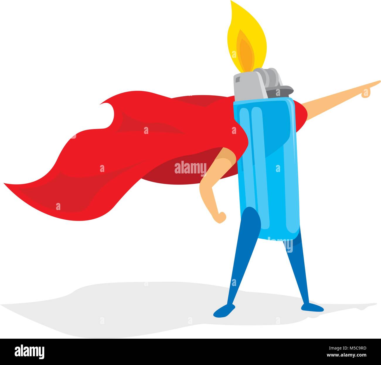 Cartoon illustration of super hero lighter saving the day Stock Vector ...