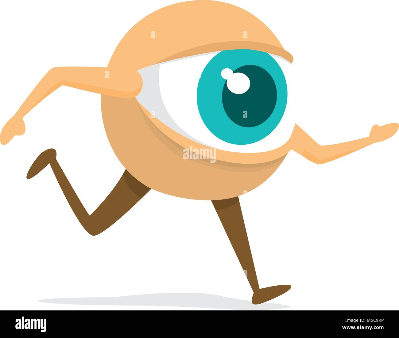 Cartoon illustration of funny eye character or cyclops running Stock ...