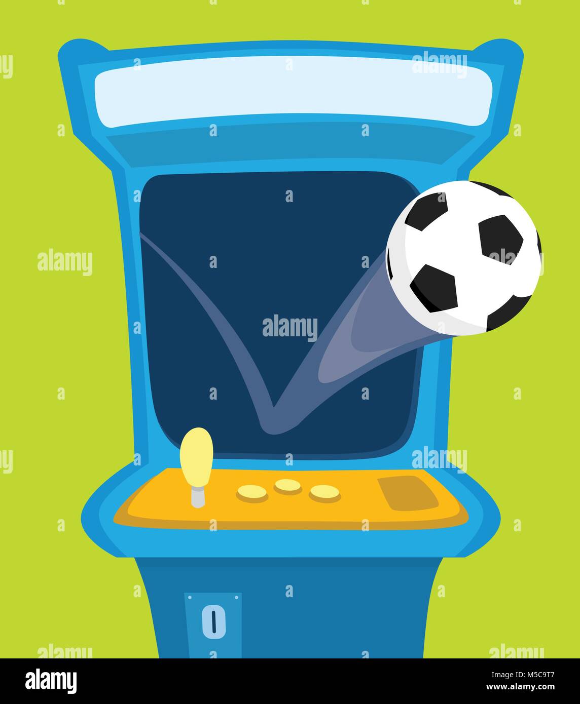 Cartoon illustration of soccer ball bouncing on arcade game Stock ...