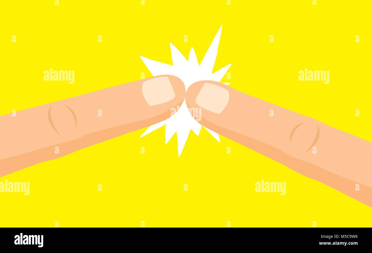 Cartoon illustrations of index fingers touching with spark Stock Vector ...