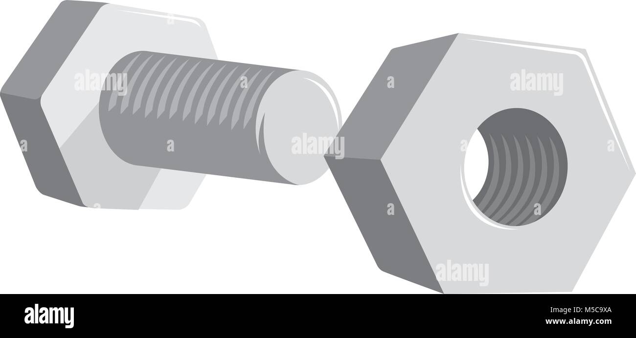 Cartoon illustration of screwing nut and bolt Stock Vector Image & Art ...