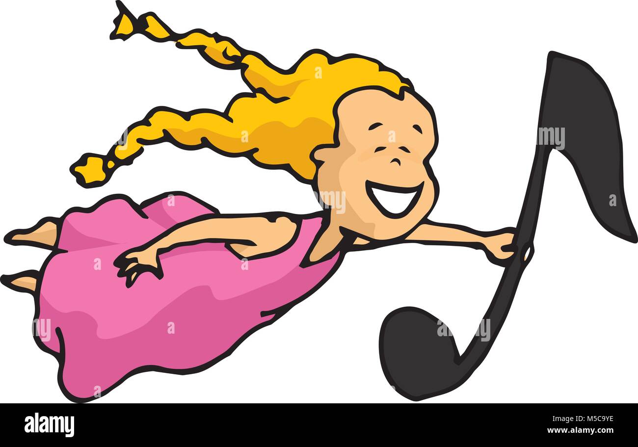 Cartoon music note smiling happy Stock Vector Images - Alamy