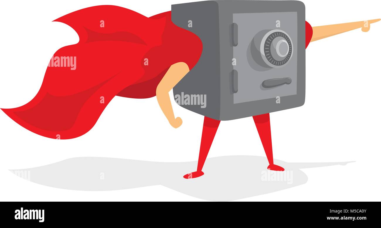 Cartoon illustration of super safe hero saving the day Stock Vector ...