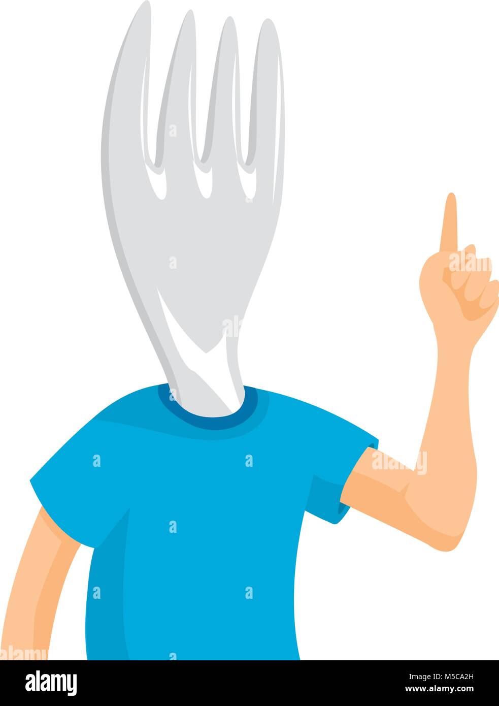 Cartoon illustration of fork head man ordering food Stock Vector Image ...