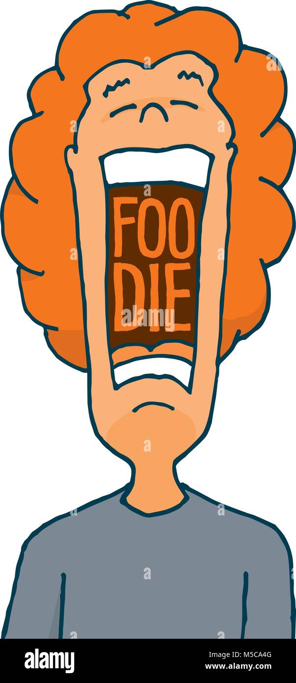 Cartoon illustration of foodie with open mouth Stock Vector Image & Art ...