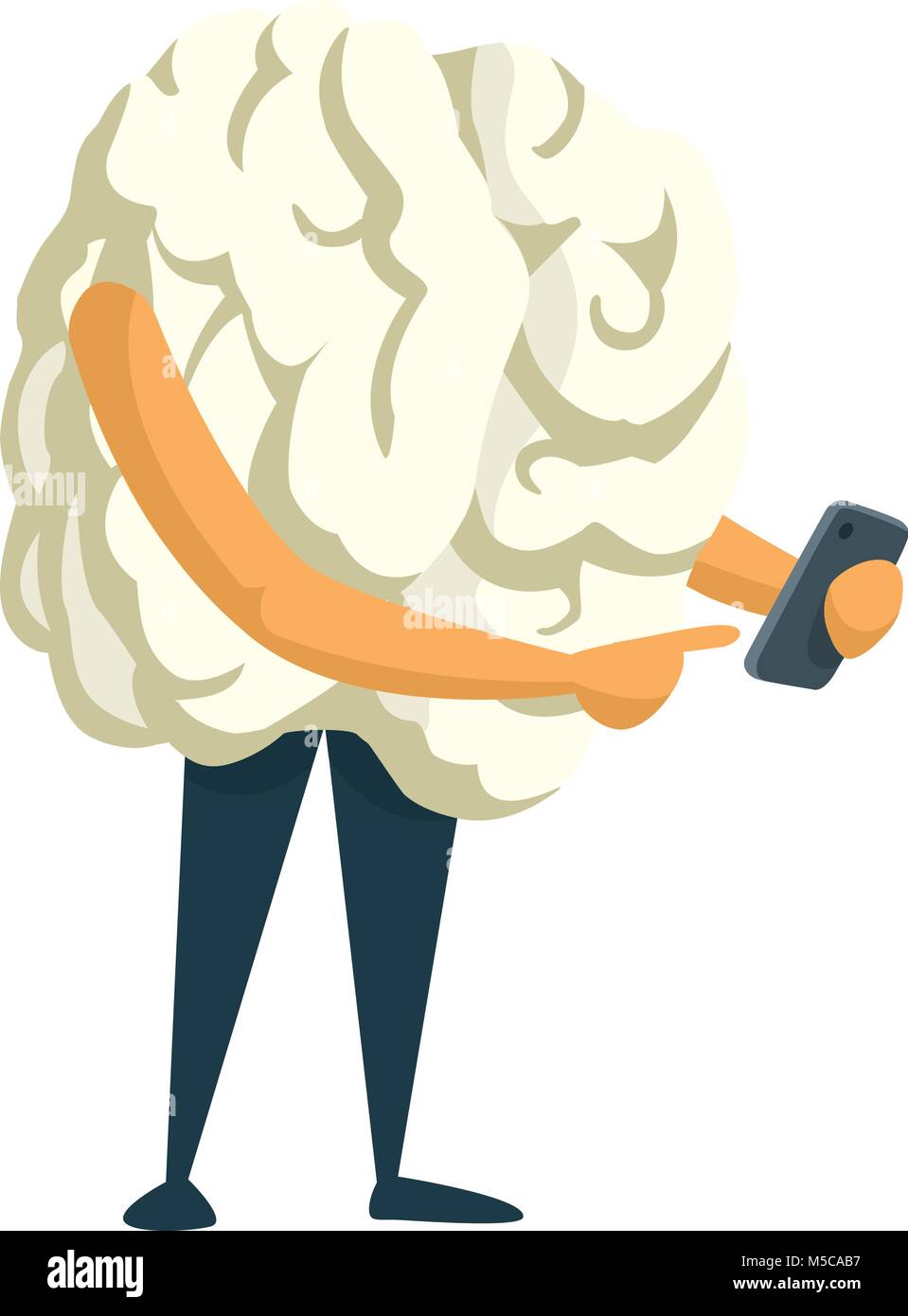 Mobile phone funny addiction Stock Vector Images - Alamy