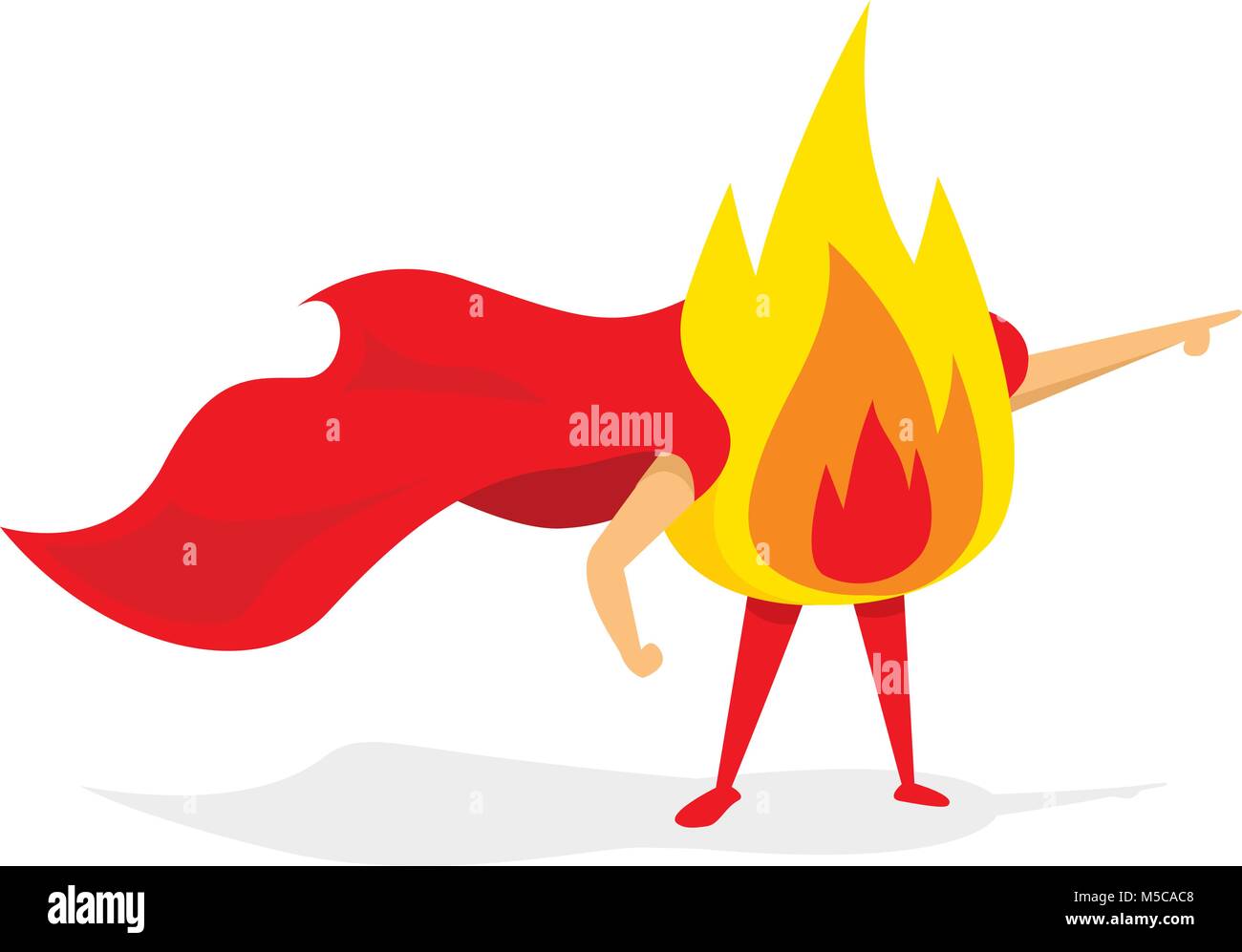 Cartoon illustration of fire super hero saving the day Stock Vector ...