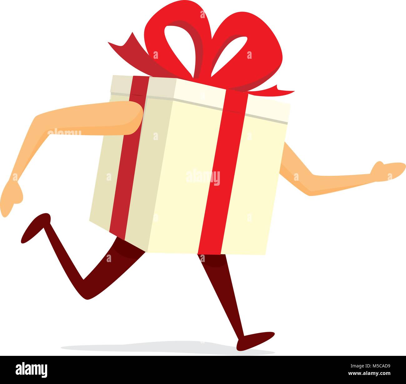 Cartoon illustration of gift box on the run Stock Vector Image & Art ...