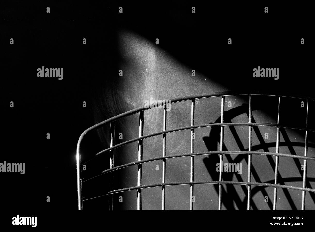 Iron grid, black and white, shadow, sun light, minimalist, project ...