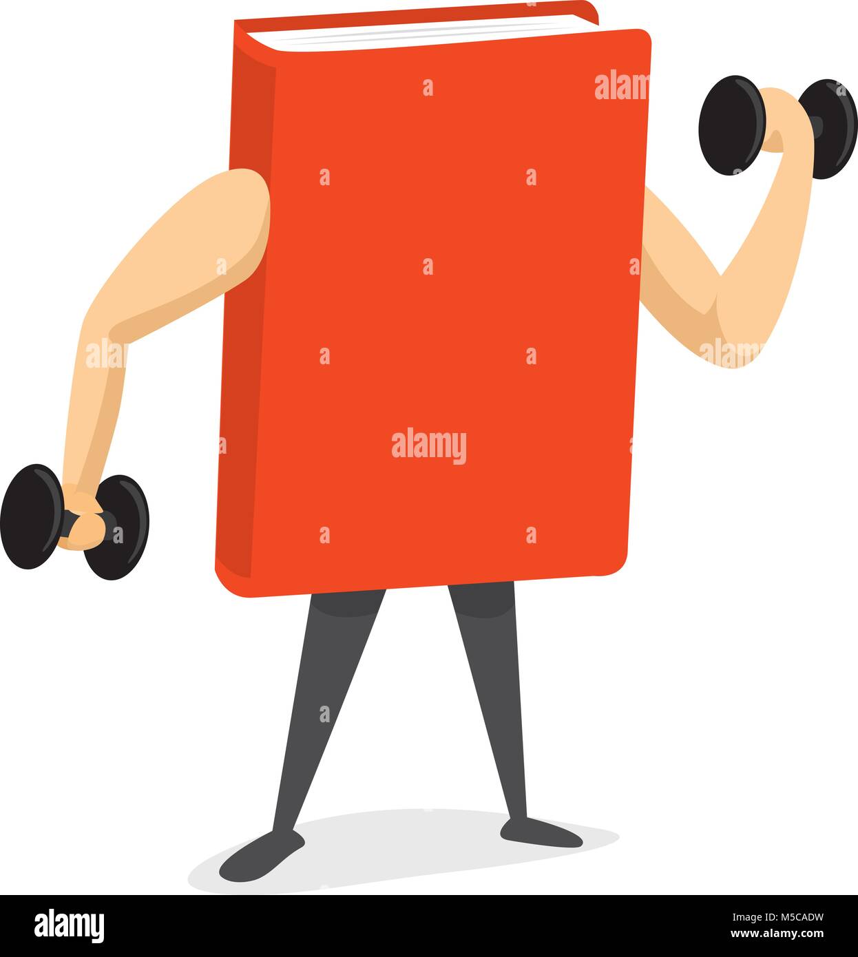 Cartoon illustration of strong book lifting weights Stock Vector Image ...