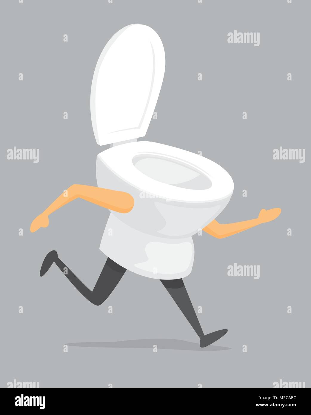 Cartoon illustration of fast toilet on the run Stock Vector Image & Art ...