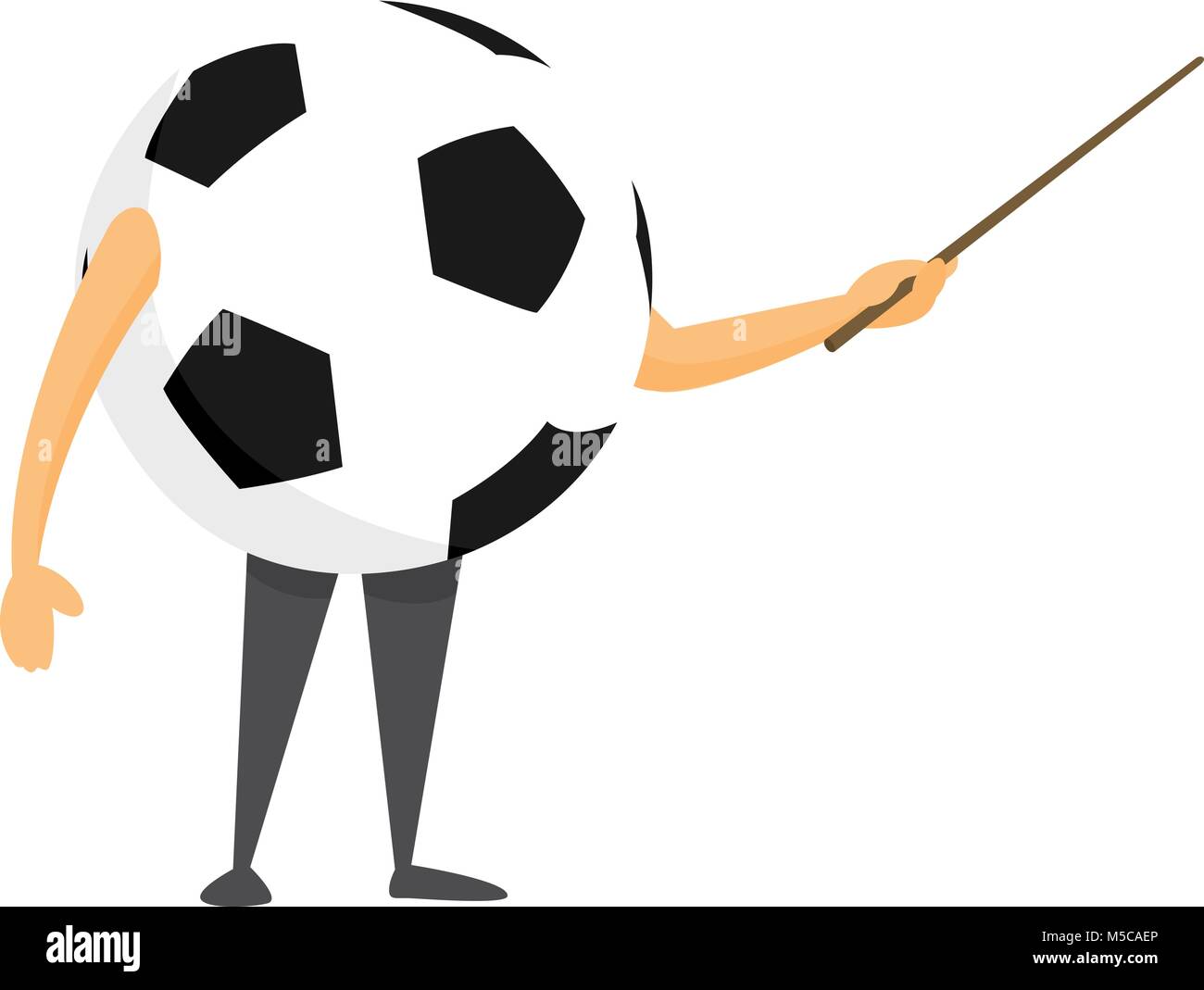 Cartoon illustration of football or soccer ball giving strategy and ...