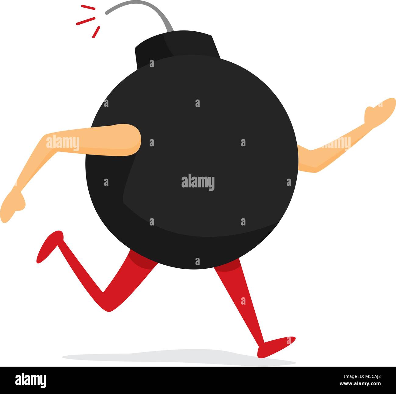Cartoon illustration of funny black bomb about to explode Stock Vector ...