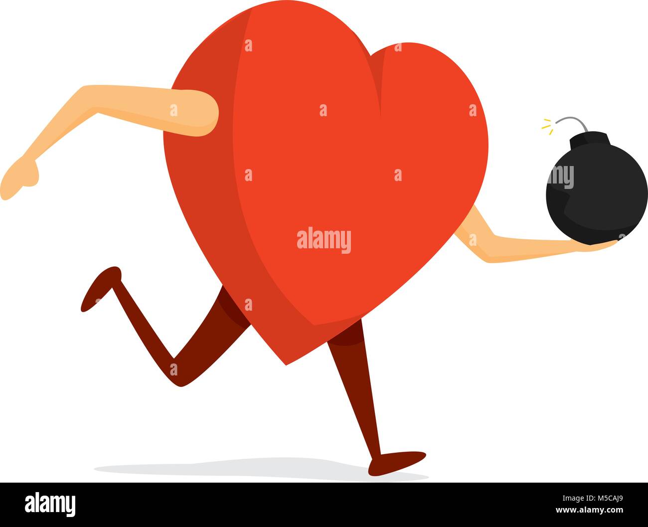 Cartoon illustration of heart or love about to explode Stock Vector ...