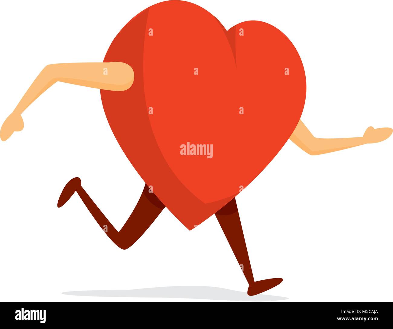 Cartoon illustration of active heart running in love Stock Vector Image ...